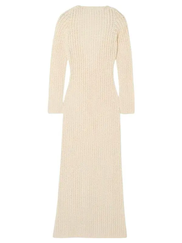 Escvdo Misha Open-back Crocheted Cotton Maxi Dress - Ivory