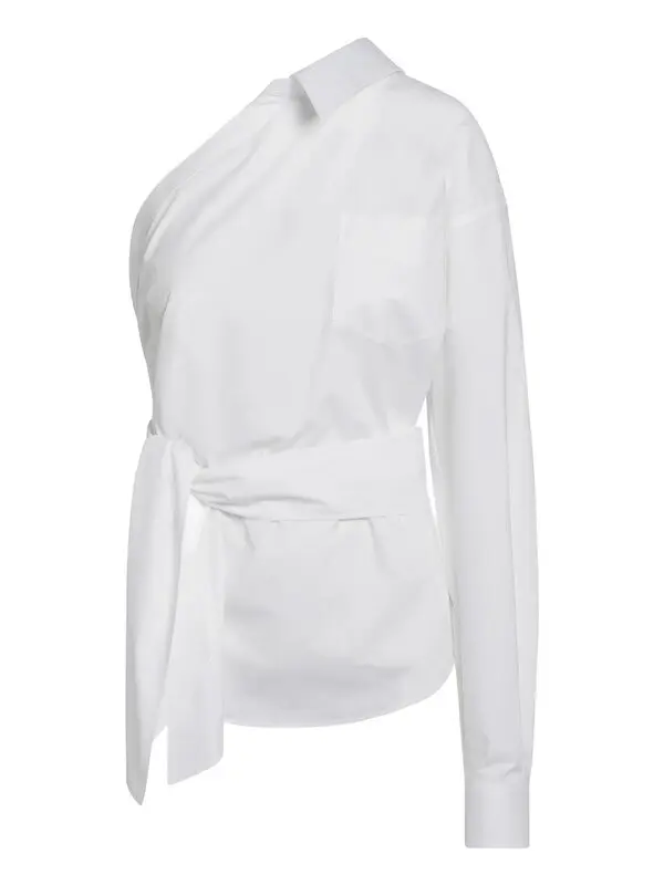 Moschino One-shoulder Shirt With Sash - White