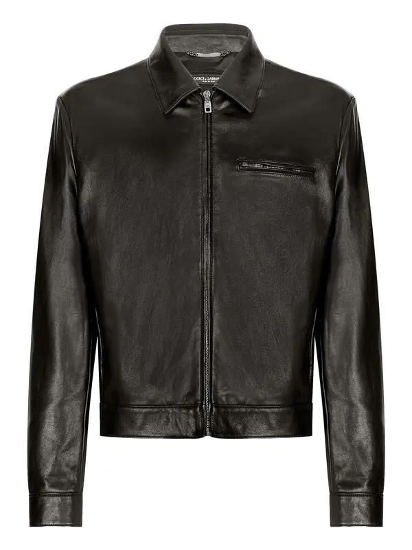 Dolce & Gabbana Lambskin Bomber Jacket - Black