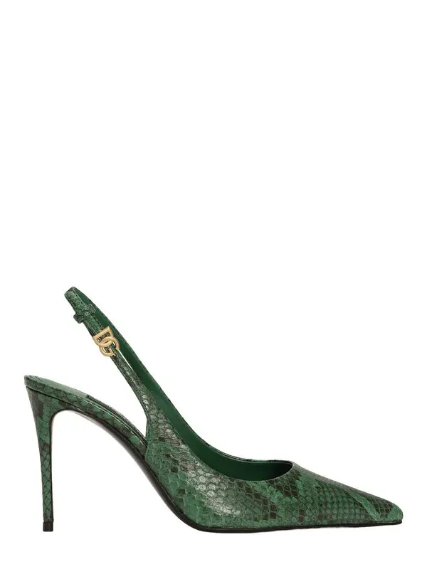 Dolce & Gabbana Python Slingbacks - Green