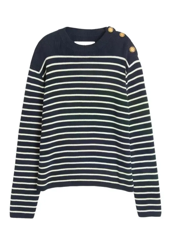 Valentino Garavani Striped Crewneck Sweater - Blue