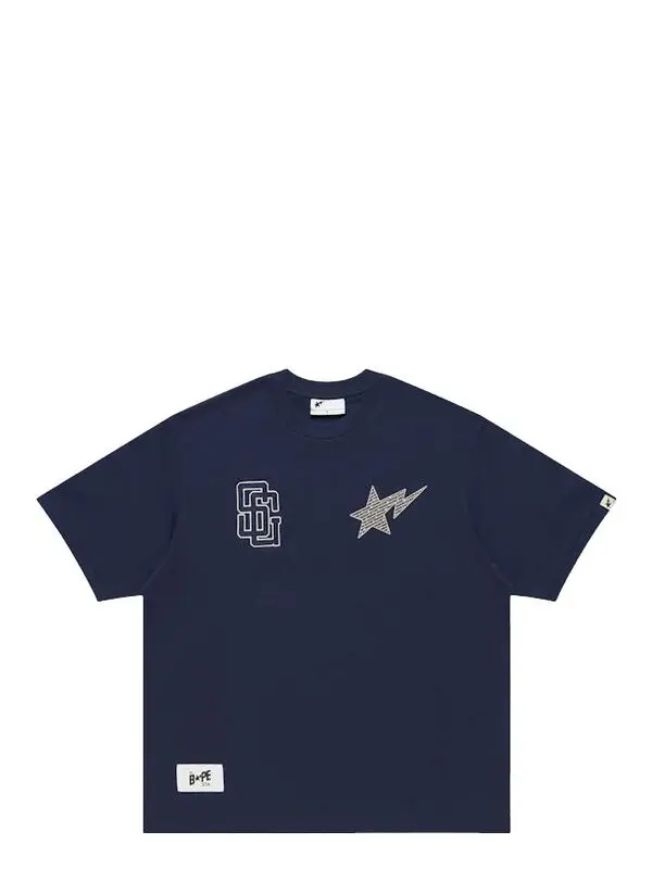 A BATHING APE X Stadium Goods Tee Shirt - Navy Blue