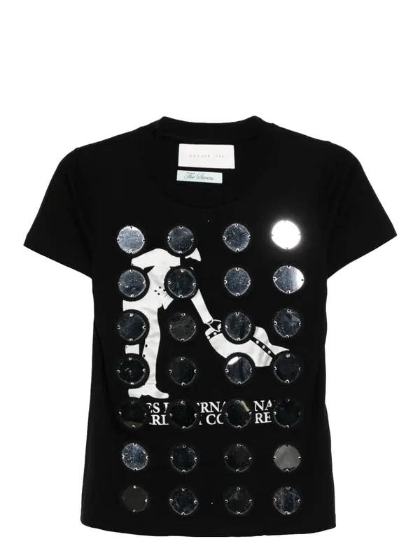 CONNER IVES Reconstituted Mirror Disc T-shirt - Black