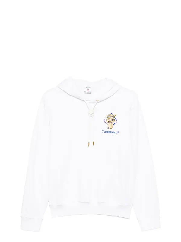 Casablanca Embroidered Logo Hoodie - White