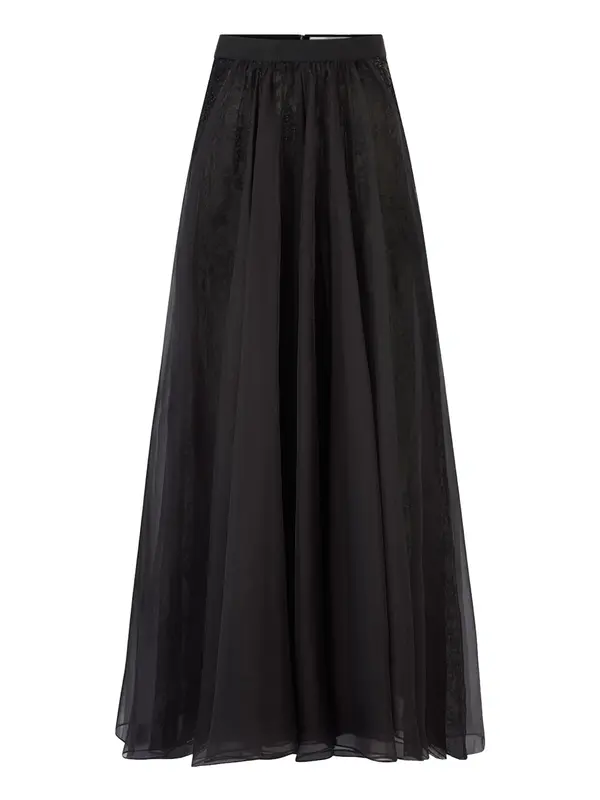 Nina Ricci Organza Maxi Skirt - Black