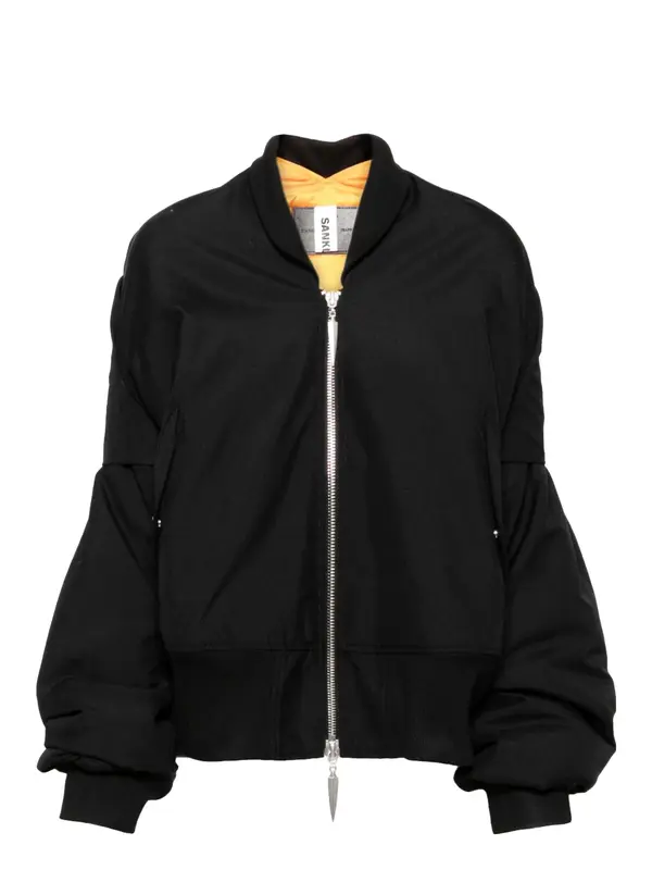 SANKUANZ Panelled Bomber Jacket - Black