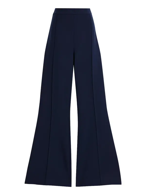 Oscar De La Renta Wool-blend Flared Pants - Navy