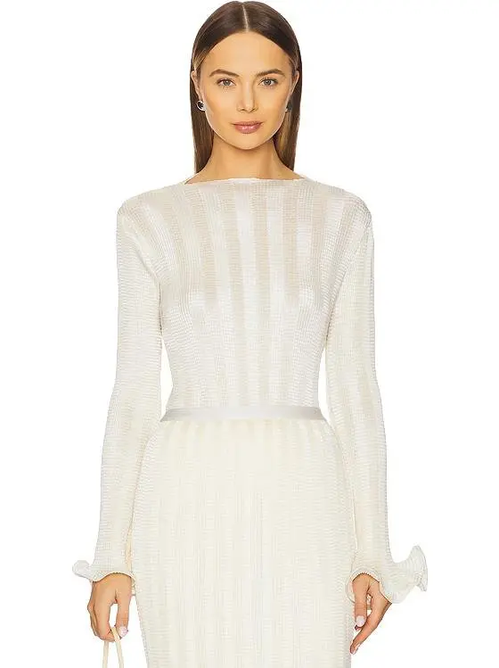 Simkhai Carys Mock Neck Top - Ivory