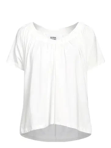 Alpha Studio T-shirt In Cotton And Elastane - Off White