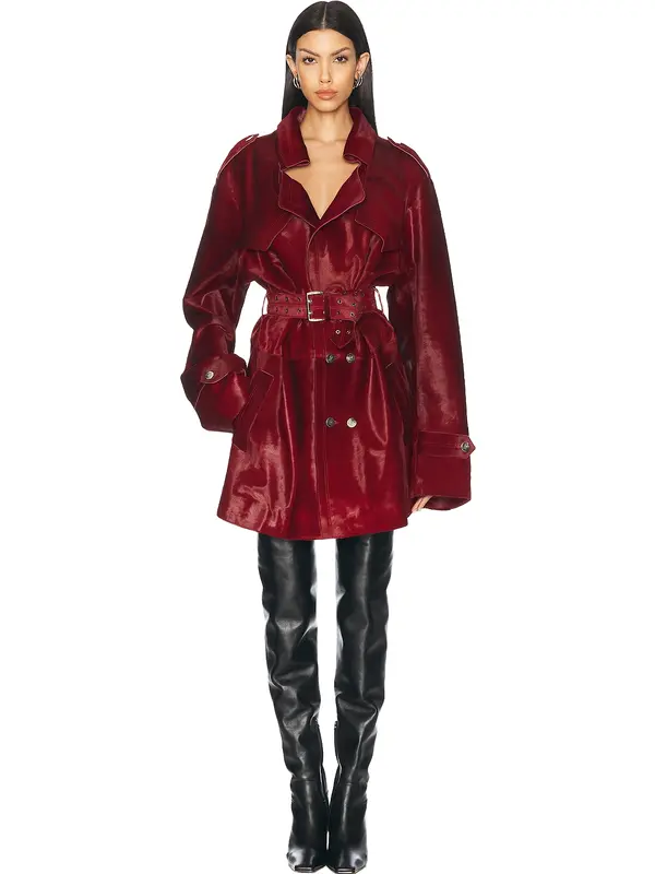 LUDOVIC DE SAINT SERNIN Honey Trench Coat - Red