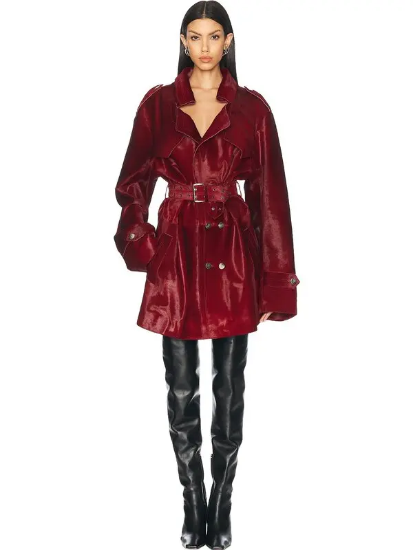 LUDOVIC DE SAINT SERNIN Honey Trench Coat - Red