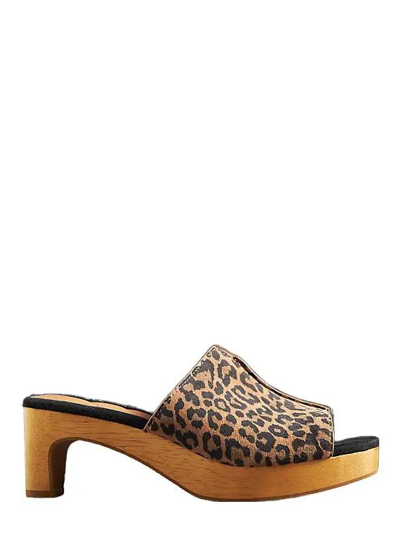 KELSI DAGGER BROOKLYN Ryan Wood-bottom Platform Heels - Brown Pattern
