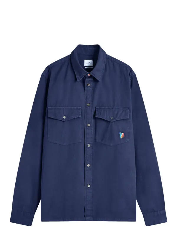 Paul Smith 2-pocket Broadstripe Zebra Shirt - Navy