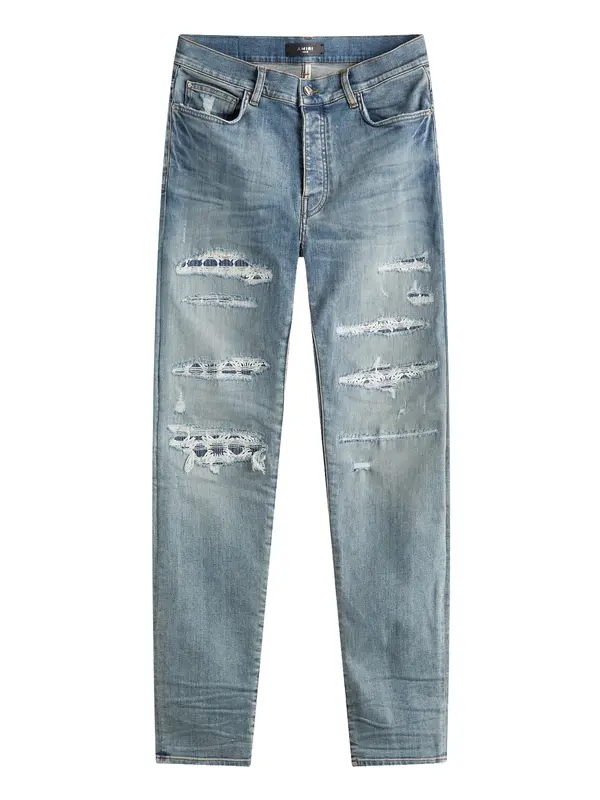 Amiri Ma Quad Repaired Skinny Jeans - True Indigo