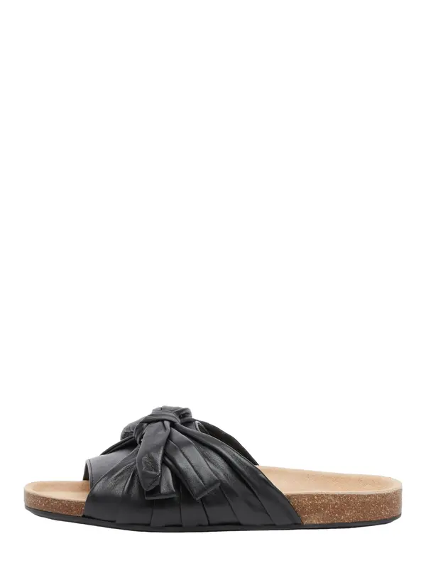 JW Anderson Bow Flat Sandals - Black