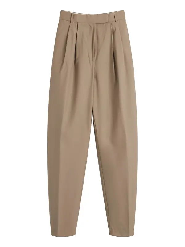 RÓHE Round Leg Tailored Trousers - Khaki
