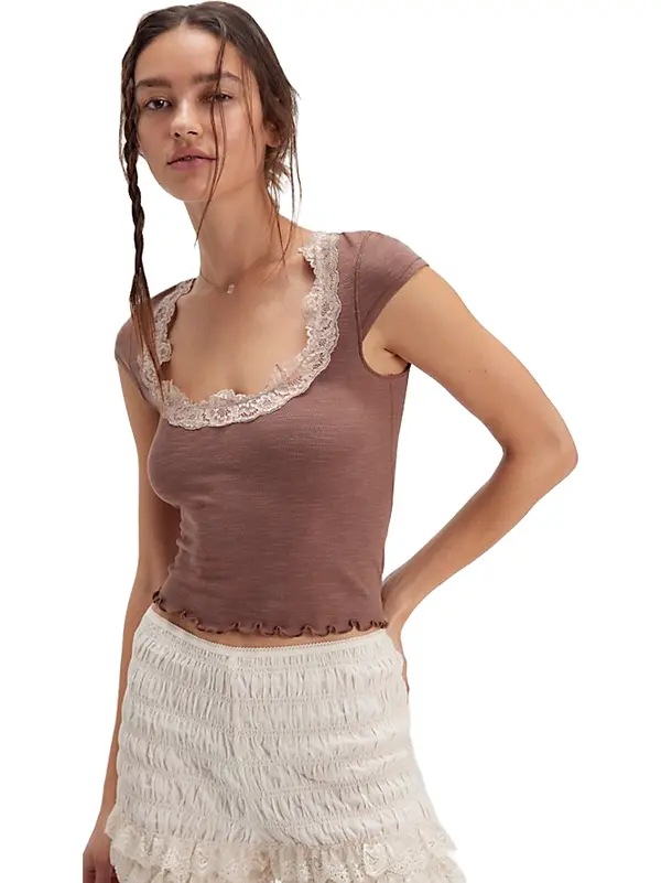Free People Oh My Darling Tee - Withered Rose
