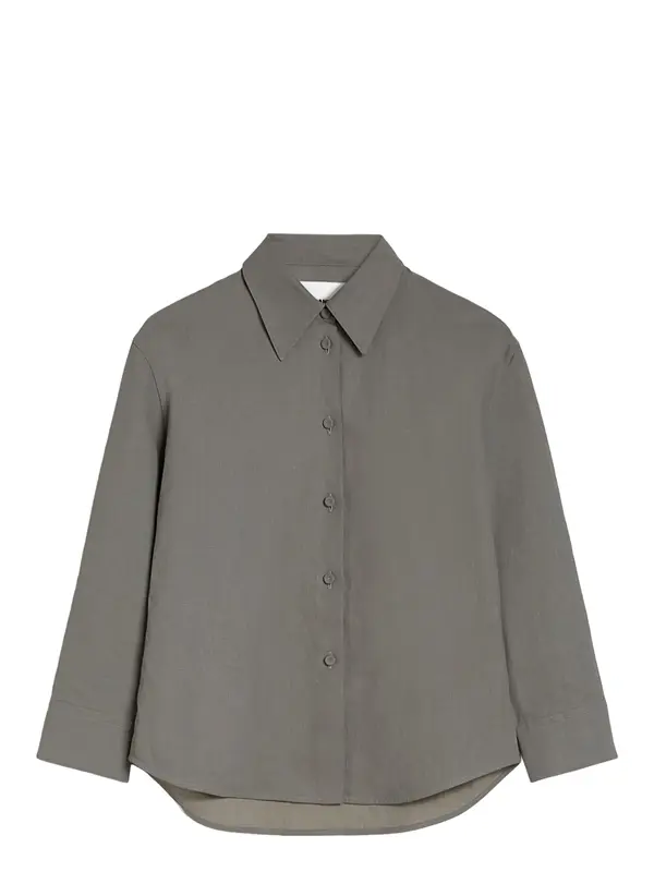 JIL SANDER Curved Hem Shirt - Grey