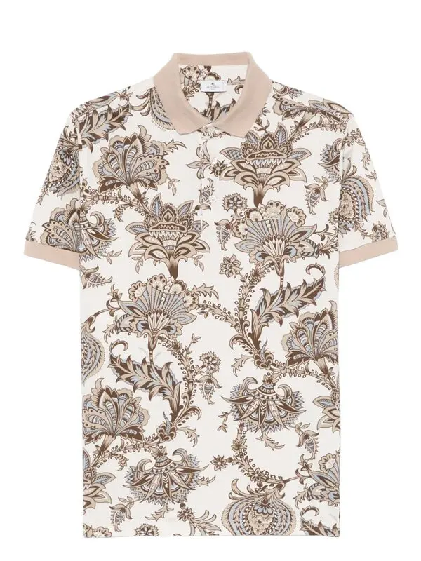 Etro Paisley-print Polo Shirt - Neutrals
