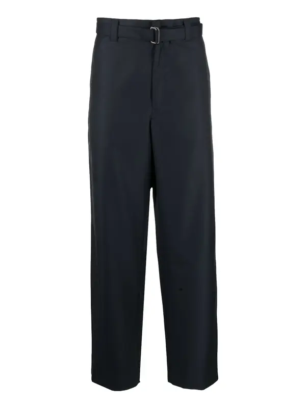 Prada Belted Tailored Trousers - Blue