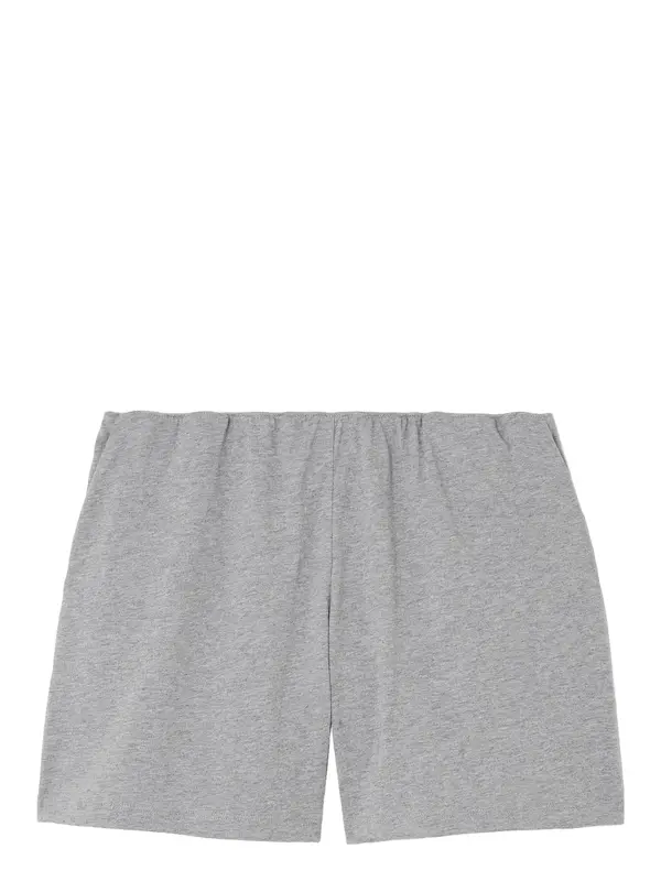 Skin Two-tone Organic Pima Cotton-jersey Shorts - Gray