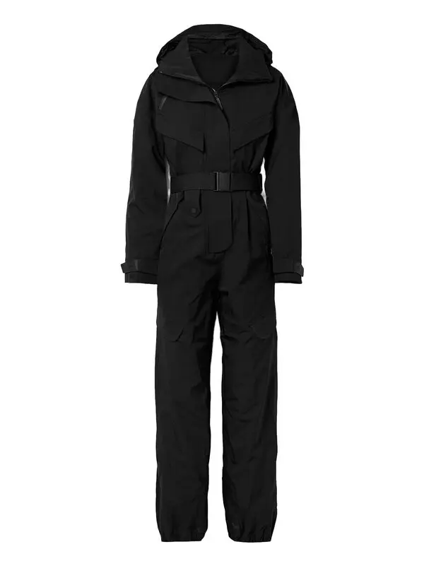 Cordova Apex Hooded Belted Ski Suit - Black