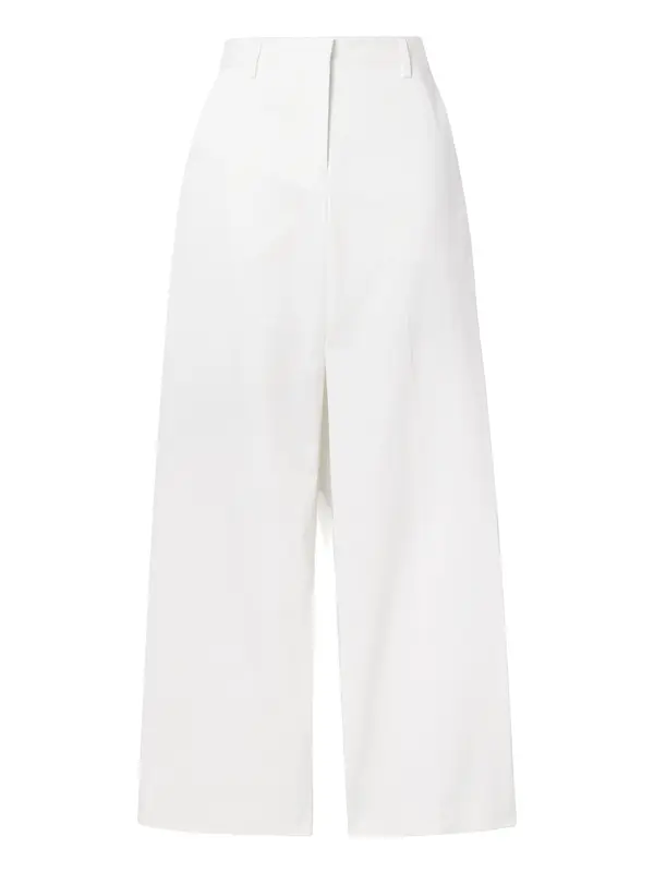 Matteau Organic Cotton-blend Twill Straight-leg Pants - Off-white