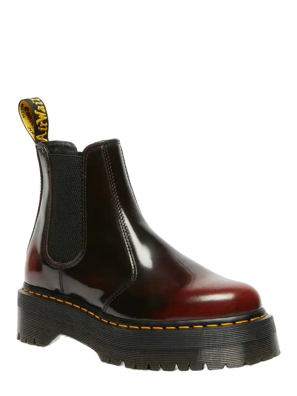 Dr. Martens 2976 Quad Arcadia Leather Platform Chelsea Boots - Red