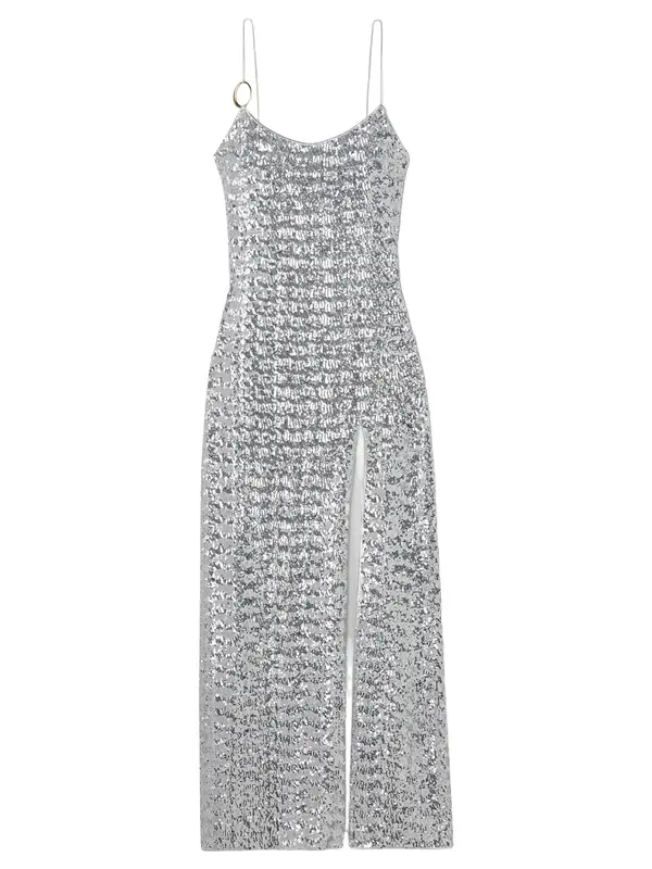 Oseree Sequin-embellished Maxi Dress - Silver