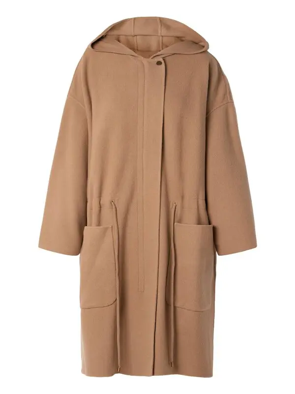Max Mara Miele Hooded Wool-blend Felt Coat - Camel