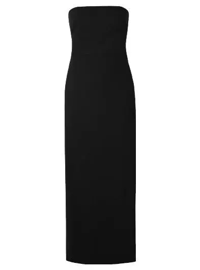 Matteau Strapless Wool-blend Crepe Midi Dress - Black