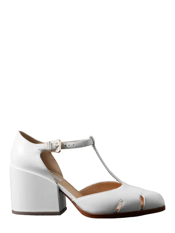Gabriela Hearst Evita Glossed-leather Pumps - White