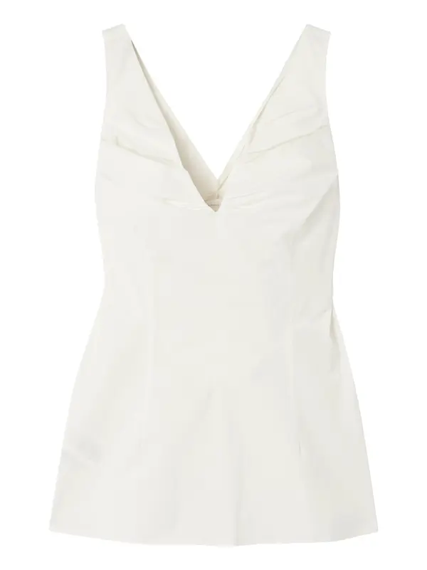 Faithfull The Brand Gathered Cotton-poplin Tank - White