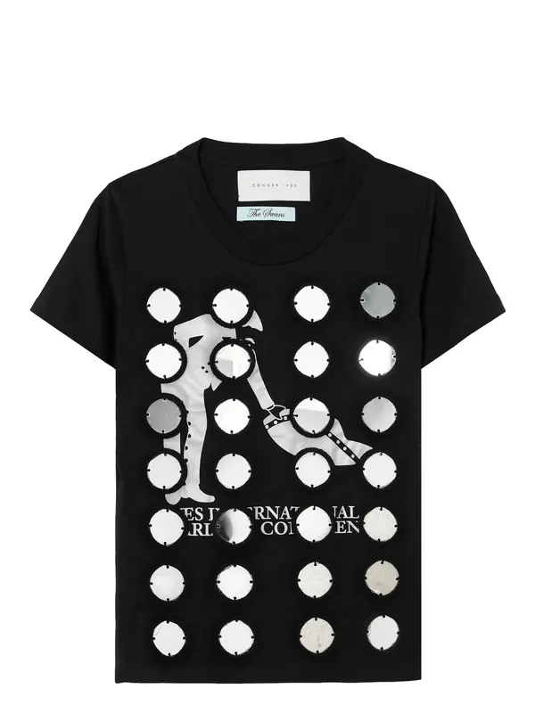 CONNER IVES Embellished Printed T-shirt - Black