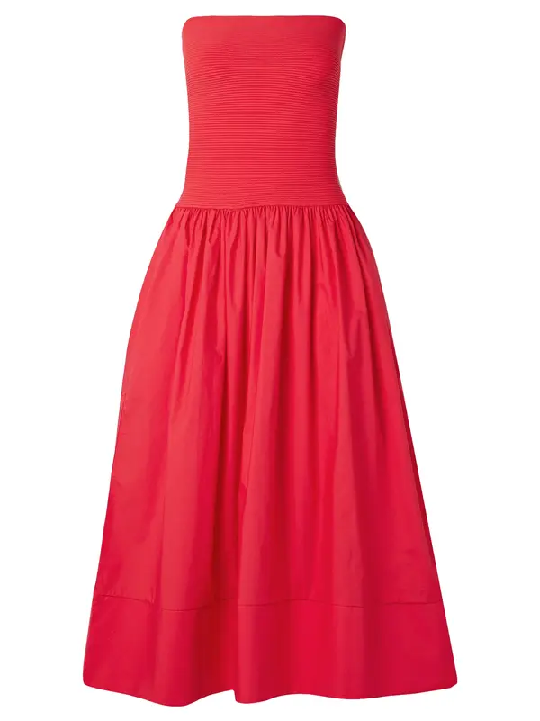 Cara Cara Glasbury Strapless Midi Dress - Red