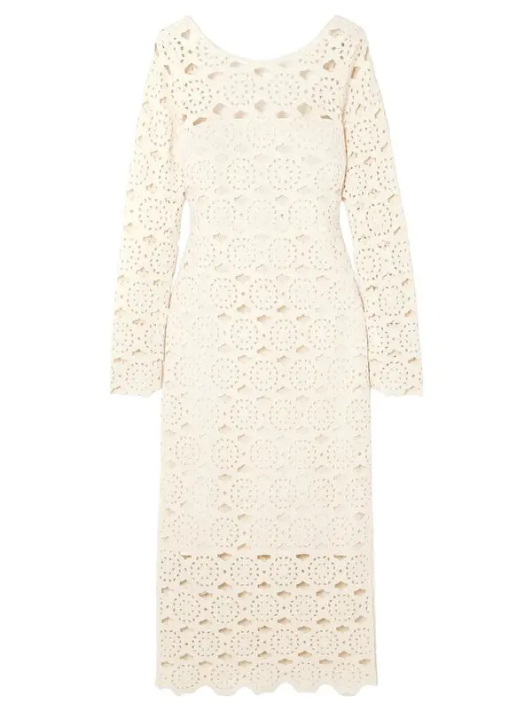 Cara Cara Marsielle Crocheted Cotton Midi Dress - Cream
