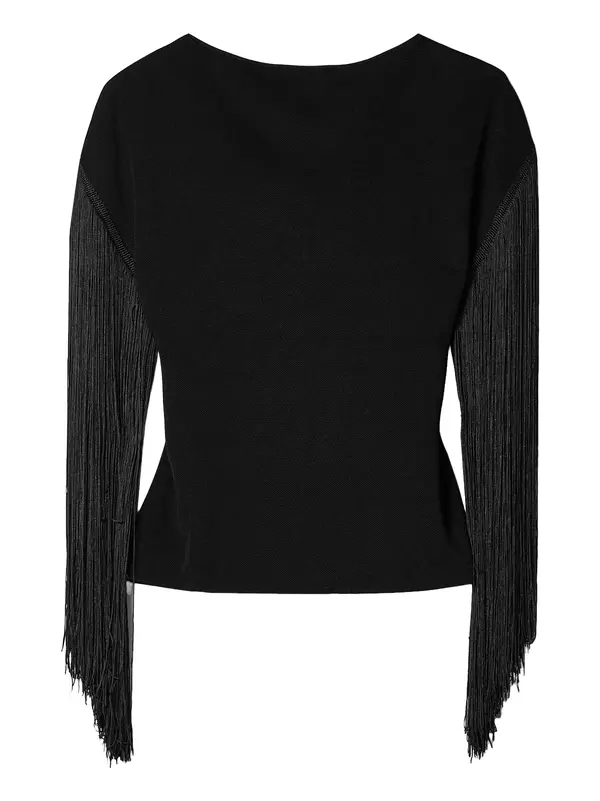 Altuzarra May Fringed Stretch-knit Top - Black