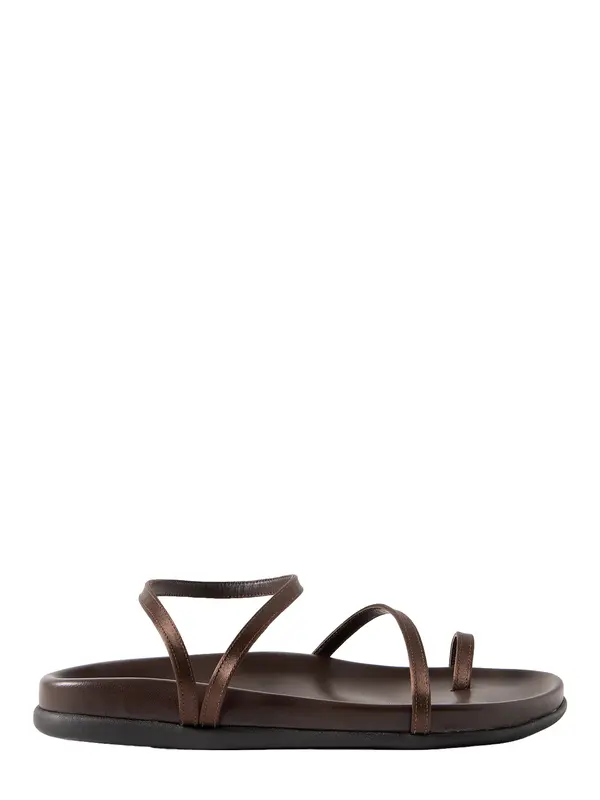 ANCIENT GREEK SANDALS Eleftheria Satin Sandals - Brown