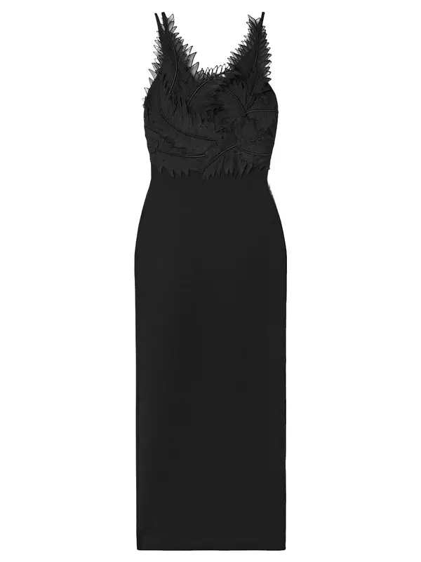 Aje Daisy Appliquéd Maxi Dress - Black