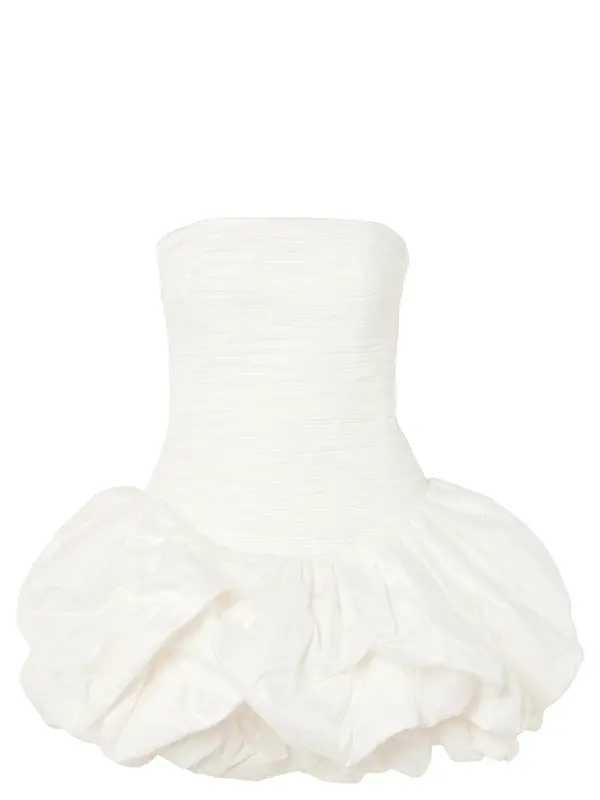 Aje Violette Strapless Ruched Mini Dress - Ivory