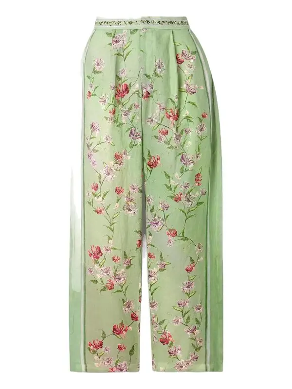 Agua Bendita Florecer Honeysuckle Tapered Pants - Green