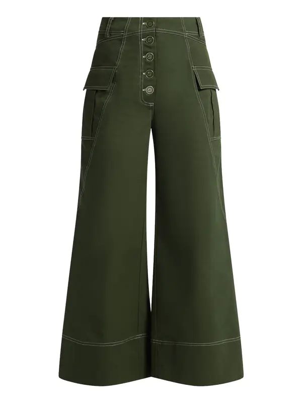 Farm Rio Wide-leg Trousers - Green