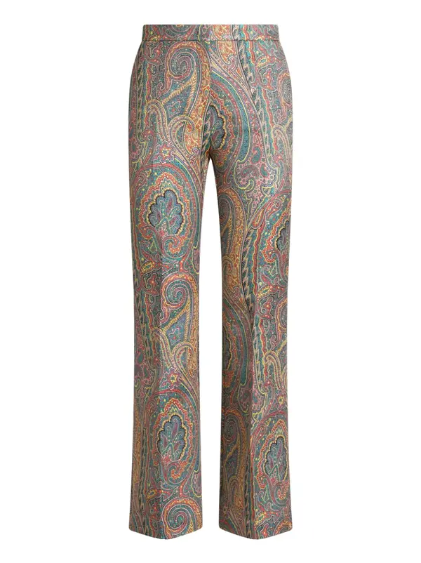 Etro Paisley-print Tailored Trousers - Blue