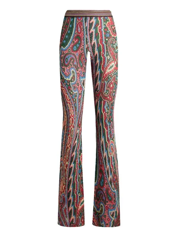 Etro Paisley Knitted Trousers - Blue