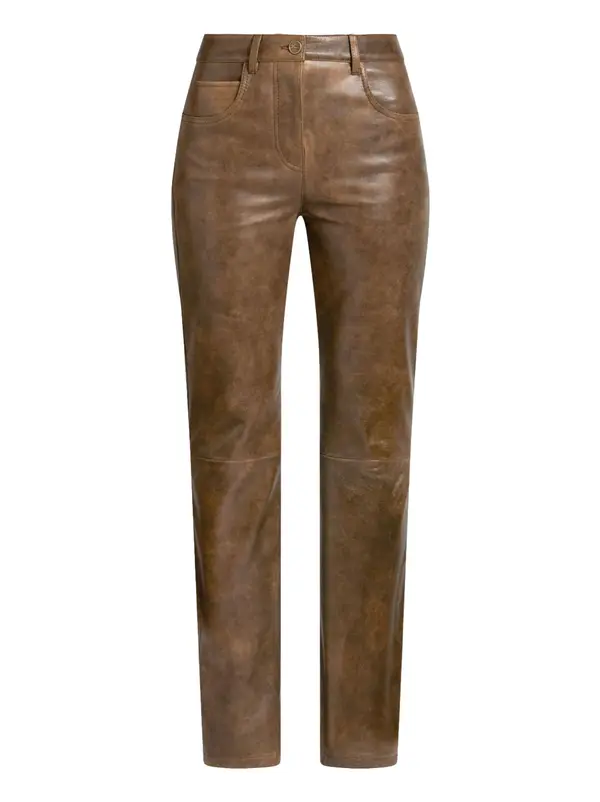 Etro Leather Trousers - Brown