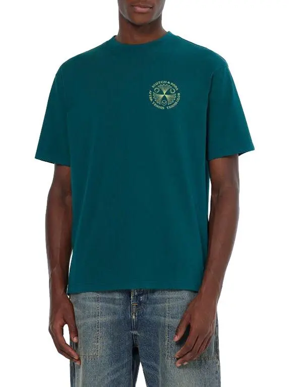 Scotch & Soda Tennis Club Graphic T-shirt - Pitch Green
