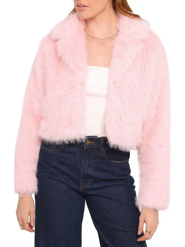 PETAL & PUP Bobbi Faux Fur Jacket - Pink