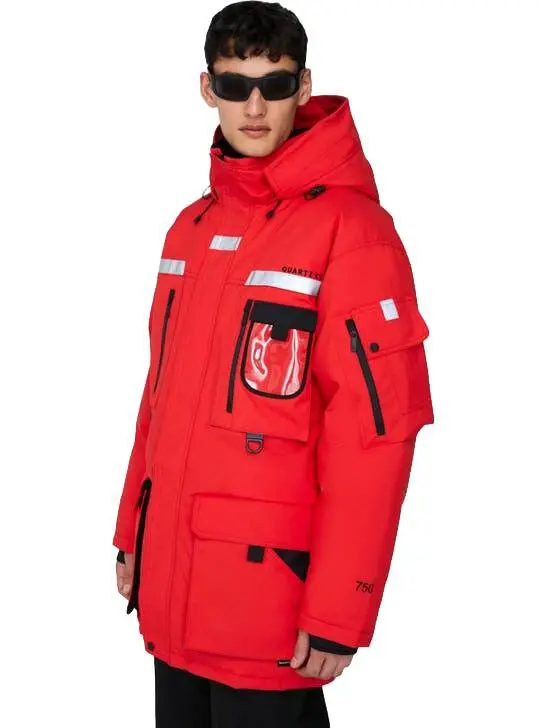 QUARTZ CO. Vostok Hooded Down Expedition Jacket - Fiery Red