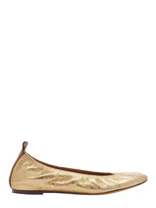LANVIN Ballerina Flat In Metallic Leather - Gold