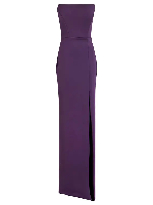 RHEA COSTA Strapless Stretch-jersey Gown - Purple